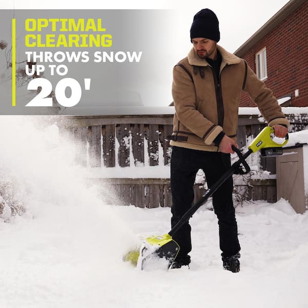 RYOBI ONE 18V 10 in. Single Stage Cordless Electric Snow Shovel Tool Only P2706BTL The Home Depot