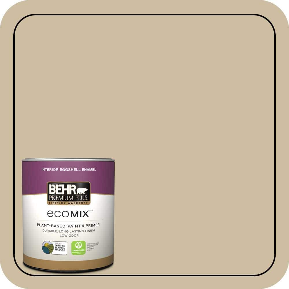 BEHR PREMIUM PLUS 1 qt. #PPU8-10 Rye Bread Eggshell Enamel EcoMix Plant ...