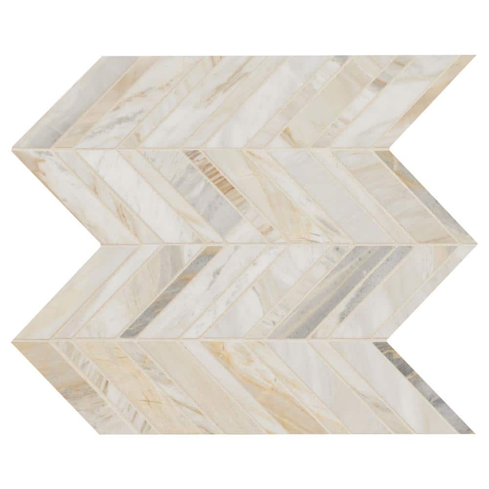 MSI Take Home Sample - Athena Gold Chevron 6 in. x 6 in. Honed Marble ...