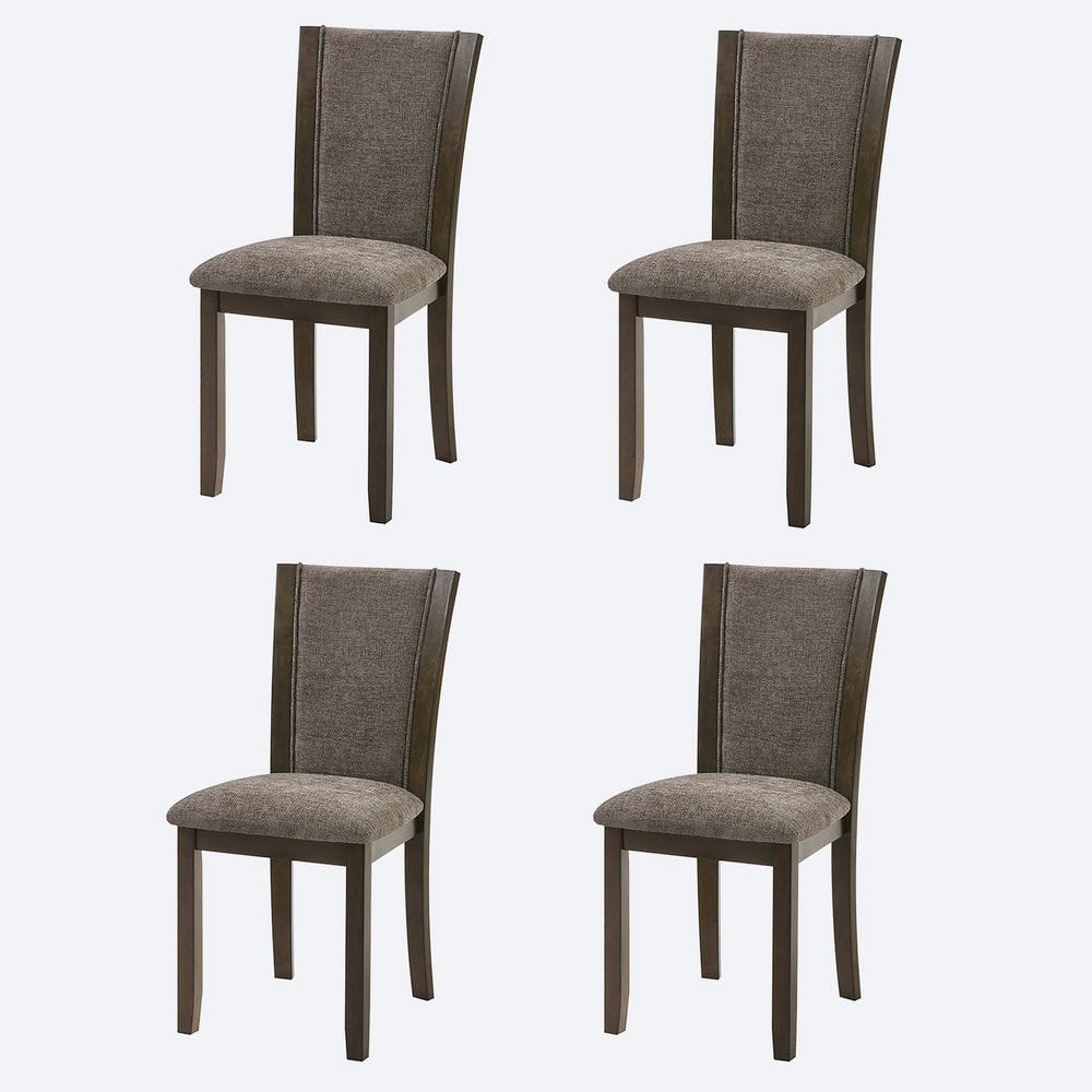 Noble House Josette Dark Walnut Fabric Upholstered Parsons Dining Chair ...