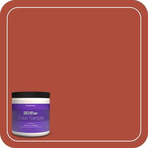 BEHR PREMIUM PLUS 8 oz. #MQ4-35 Torch Red Flat Interior/Exterior Paint ...