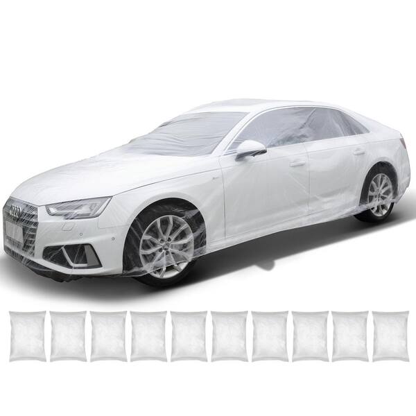 Bestauto Clear Plastic Car Cover 10pcs Disposable Car Covers 22 x 12 Universal Plastic Car Cover Waterproof Dust proof Full Cover Outdoor
