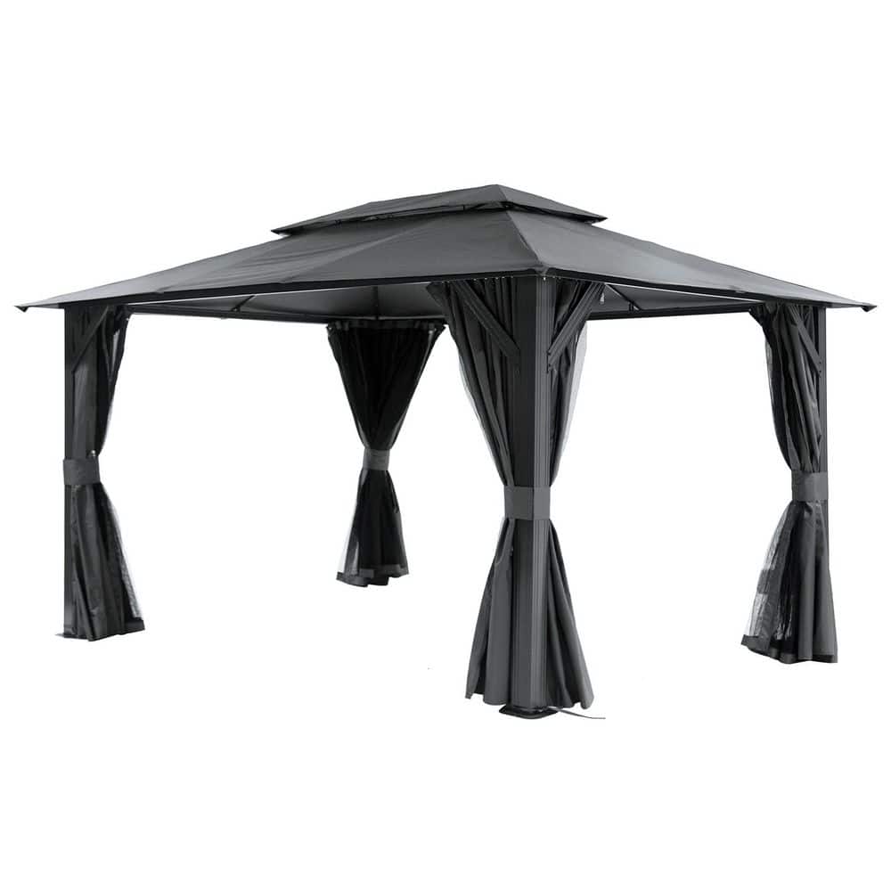 domi outdoor living 10 ft. x 14 ft. Soft Top Patio Gazebo with Double ...