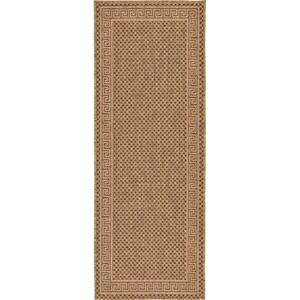 Unique Loom Outdoor Soft Border Teal 2' 0 x 6' 0 Runner Rug 3136834