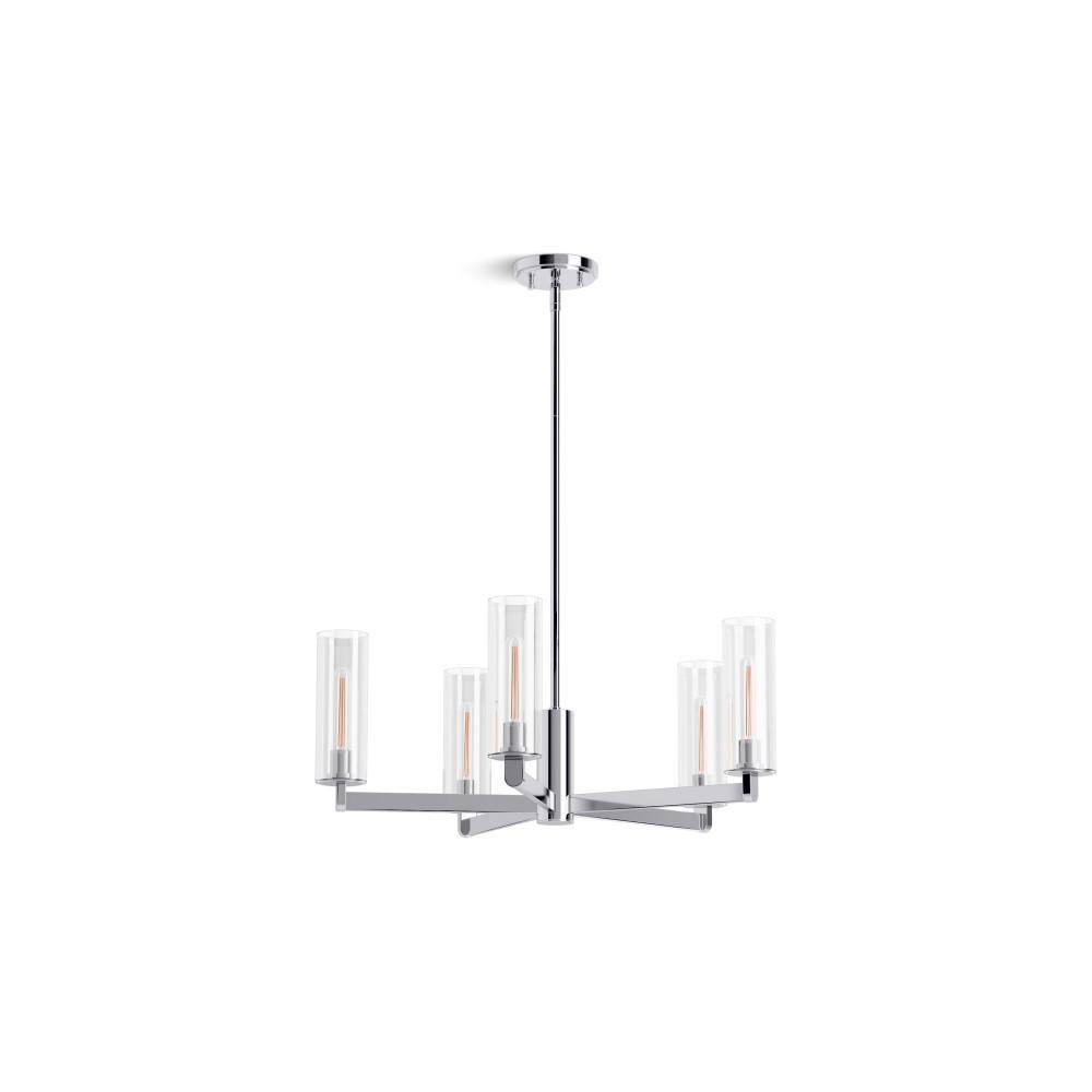 KOHLER Crue 5-Light Polished Chrome 26 in. Chandelier 35878-CH05-CPL - The Home Depot
