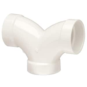 NIBCO 2 in. x 1-1/2 in. x 1-1/2 in. PVC DWV 90-Degree All Hub Double ...