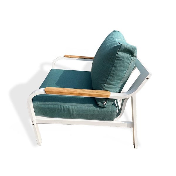 HiGreen Outdoor Camel Aluminum Teak Outdoor Lounge Chair with Cast ...