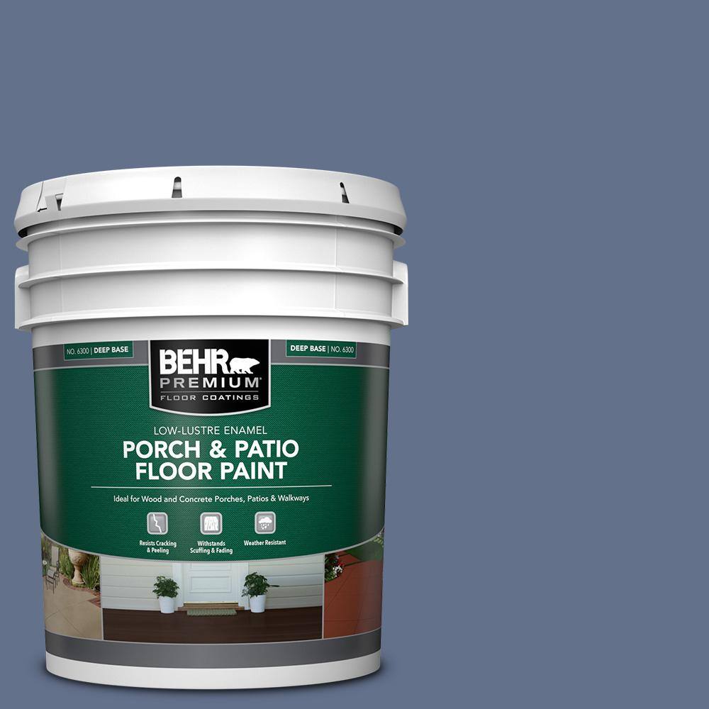 BEHR PREMIUM 5 gal. #600F-6 Atlantic Blue Low-Lustre Enamel Interior ...