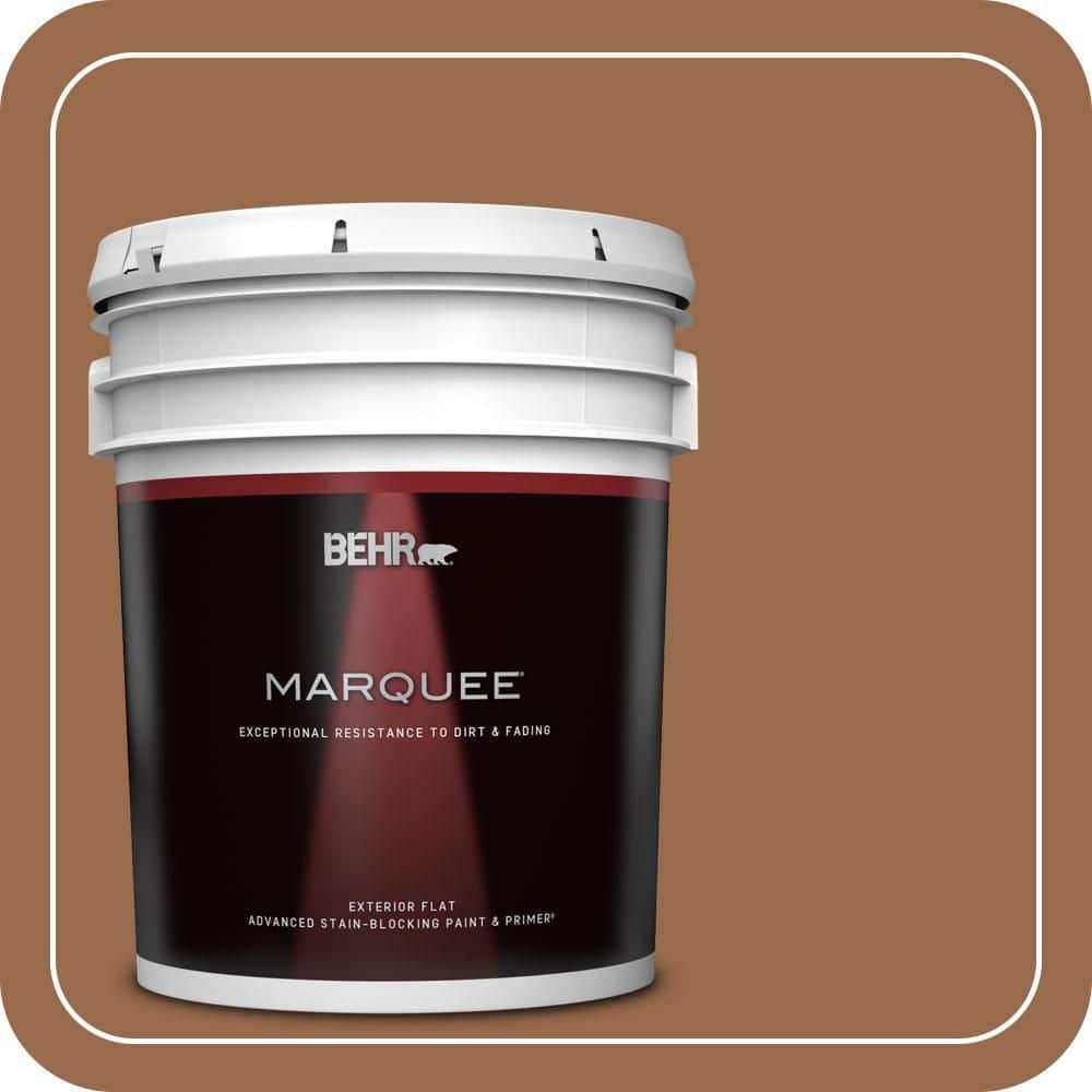 BEHR MARQUEE 5 gal. #S230-7 Toasted Bagel Flat Exterior Paint & Primer ...