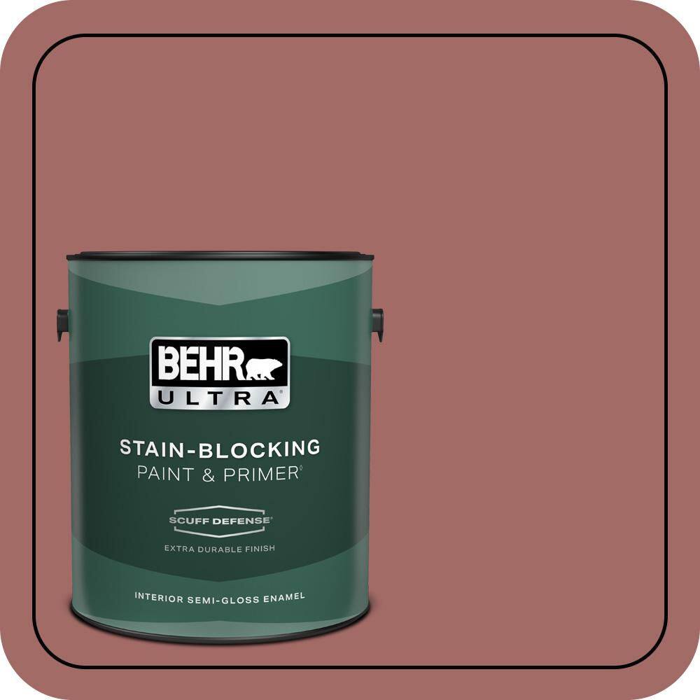 BEHR ULTRA 1 gal. #S150-5 Vermilion Extra Durable Semi-Gloss Enamel ...