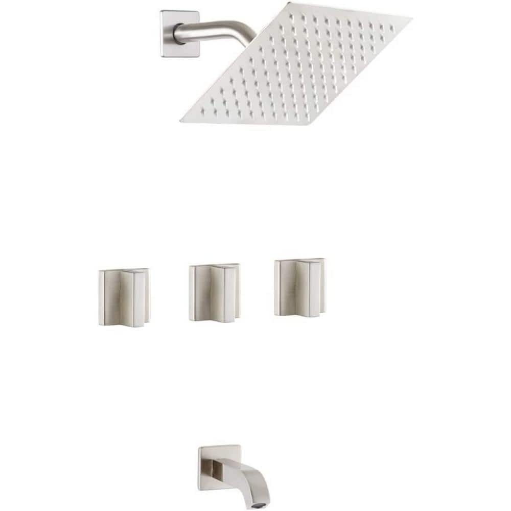 16 GAUGE SINKS Roxy 12.2 in. W 3 Jet Shower Tower in Brushed Nickel ...