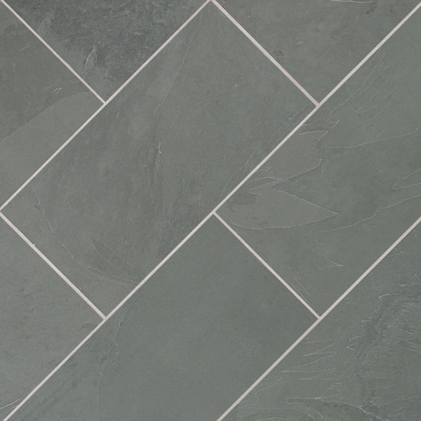 MSI Montauk Blue Natural Stone Slate Tile, 12 in. x 24 in. Floor and ...