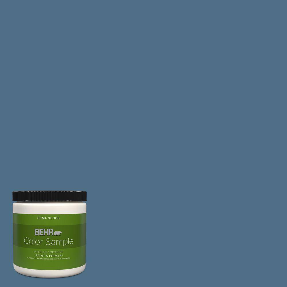 BEHR PREMIUM PLUS 8 oz. #S500-6 Shipyard Semi-Gloss Interior/Exterior ...