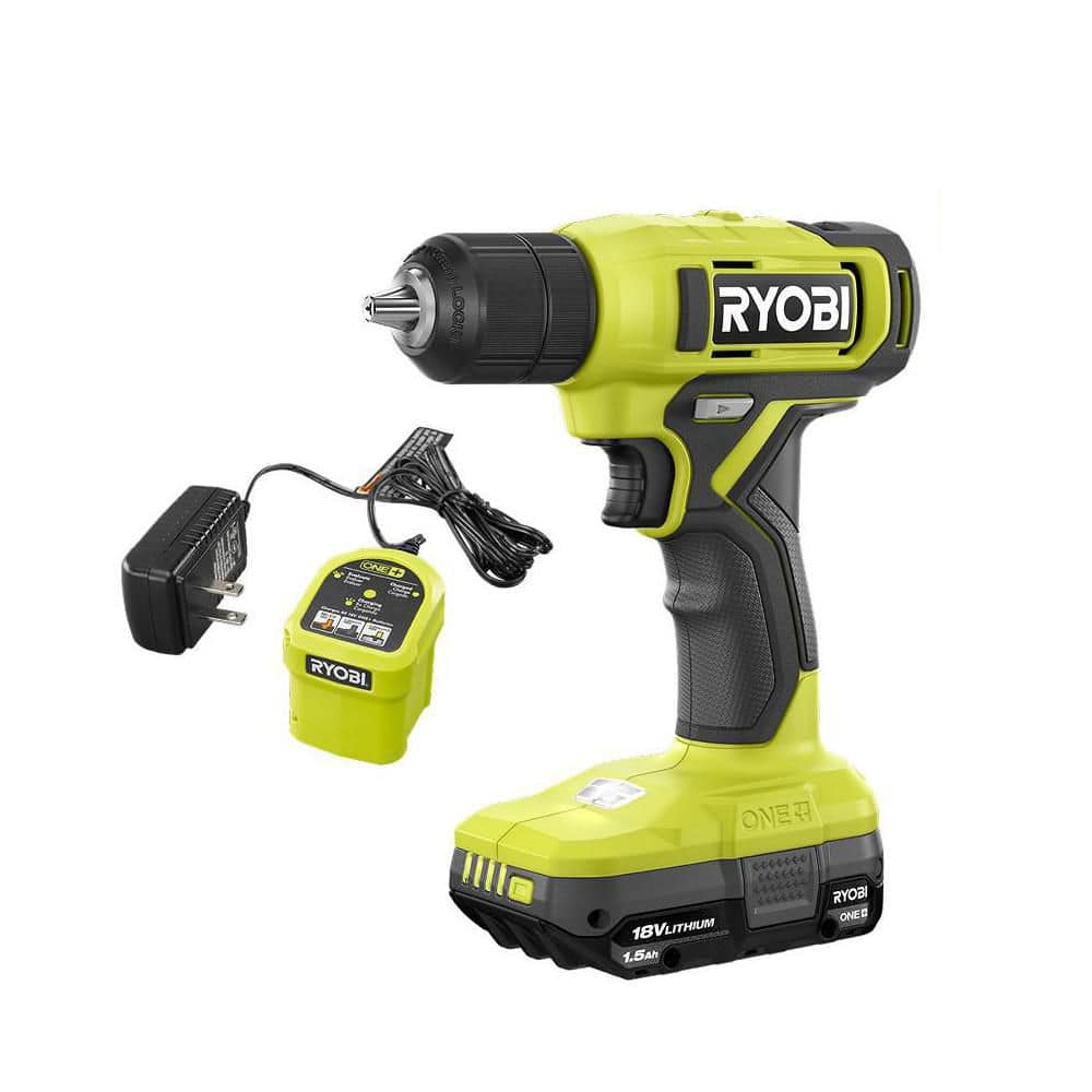RYOBI ONE+ 18V Cordless 3/8 in. Drill/Driver Kit with 1.5 Ah Battery ...