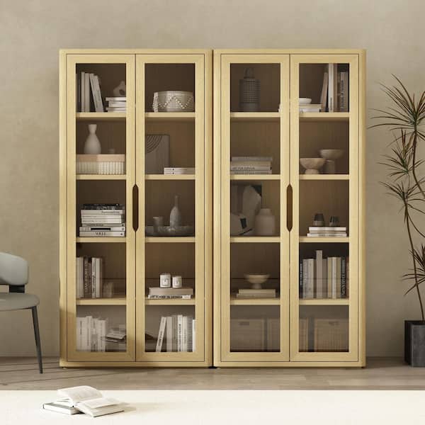 Reviews for Manhattan Comfort Rivington 79 in. Tall Modern Natural Oak ...