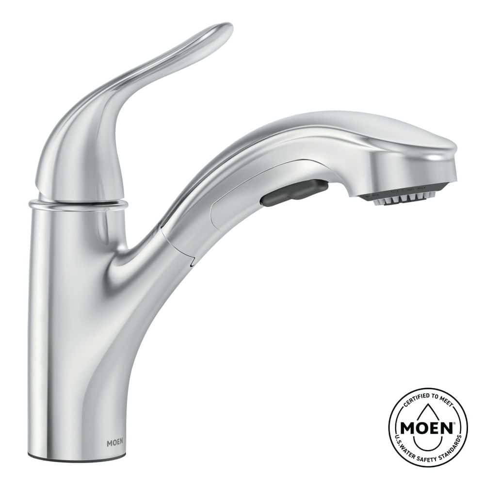 MOEN Brecklyn Single-Handle Pull-Out Sprayer Kitchen Faucet with Power ...