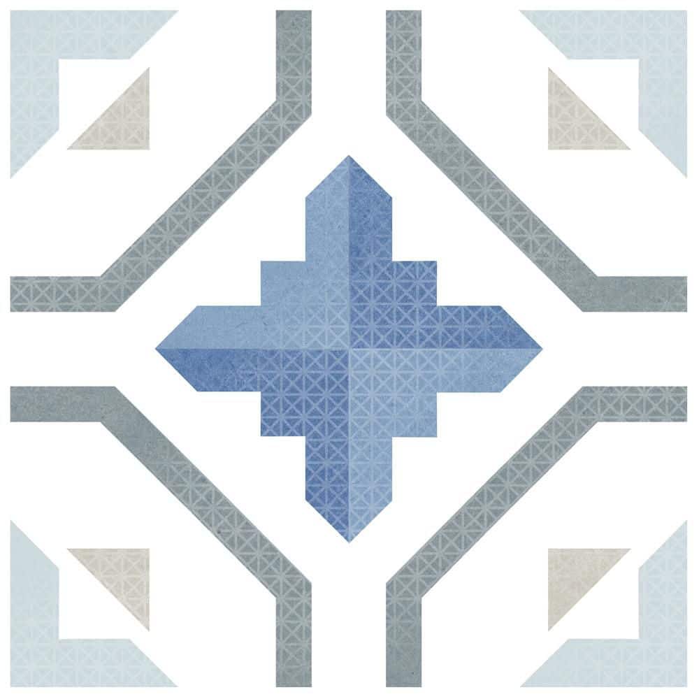 Merola Tile Prisma Blue 10 in. x 10 in. Porcelain Floor and Wall Take ...