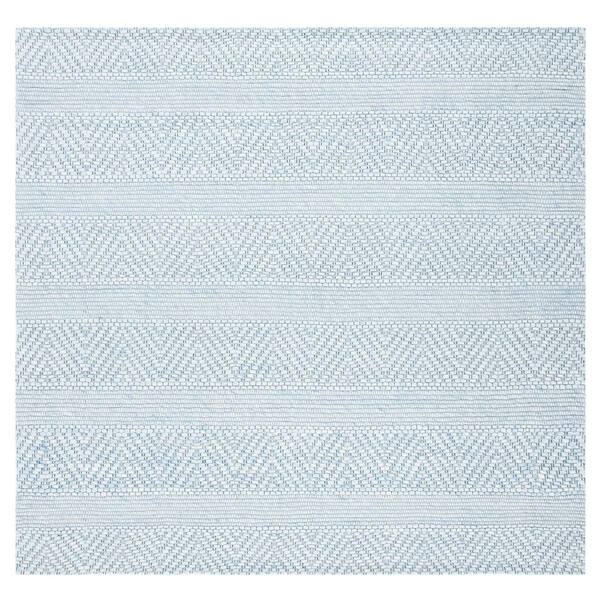 SAFAVIEH Marbella Blue 7 ft. x 7 ft. Chevron Striped Square Area Rug ...