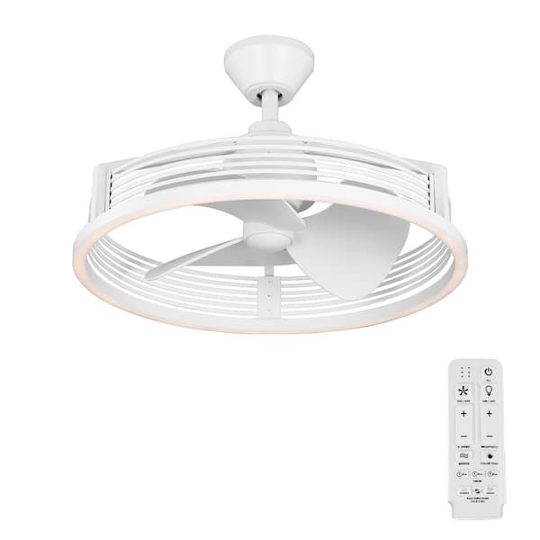 Kathy Ireland Marrow 24 in. Indoor Matte White Ceiling Fan with Remote ...