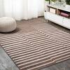 JONATHAN Y Sukie Modern Offset Stripe Brown/Beige 3 ft. x 5 ft. Indoor ...