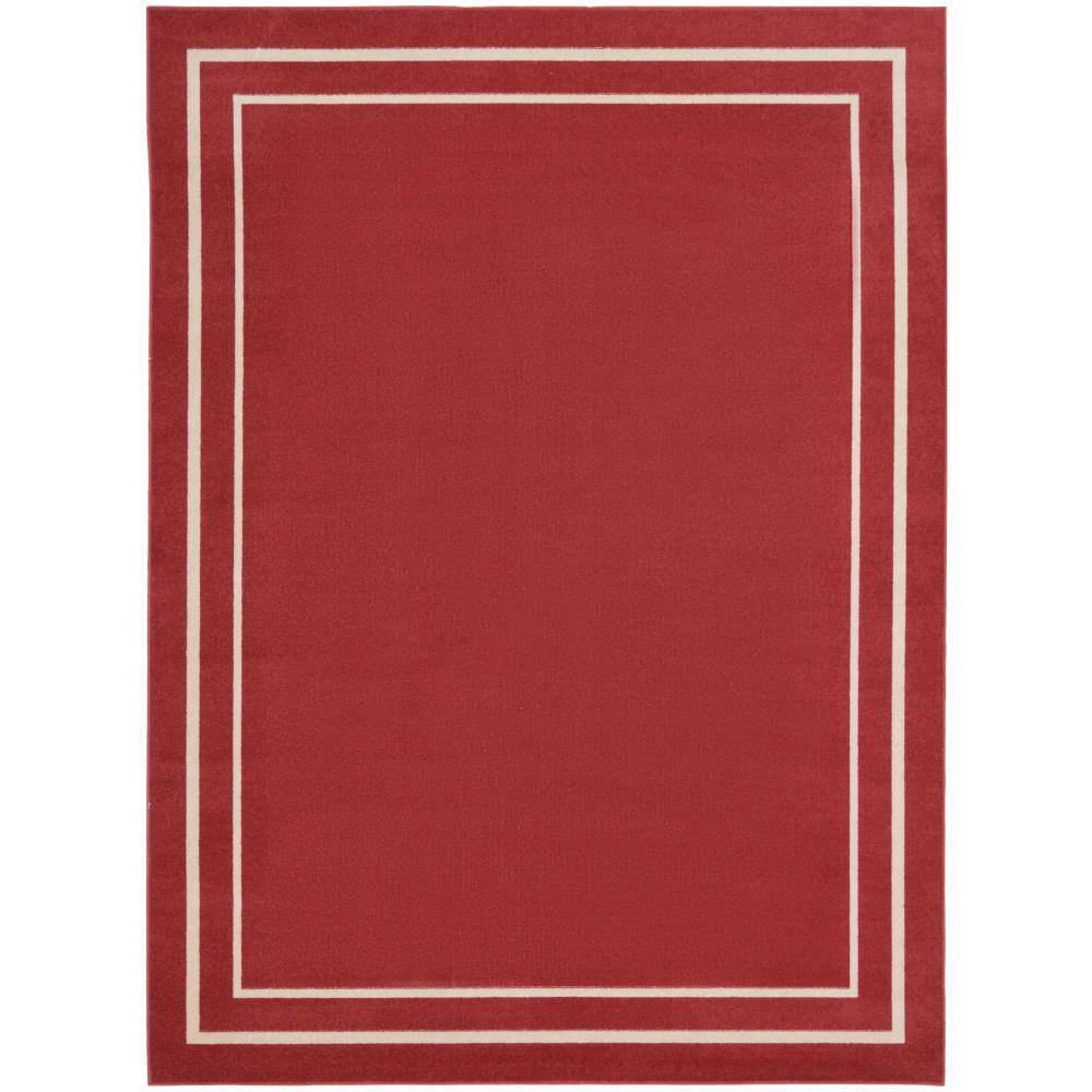 Nourison Essentials Brick/Ivory 8 ft. x 10 ft. Solid Contemporary ...