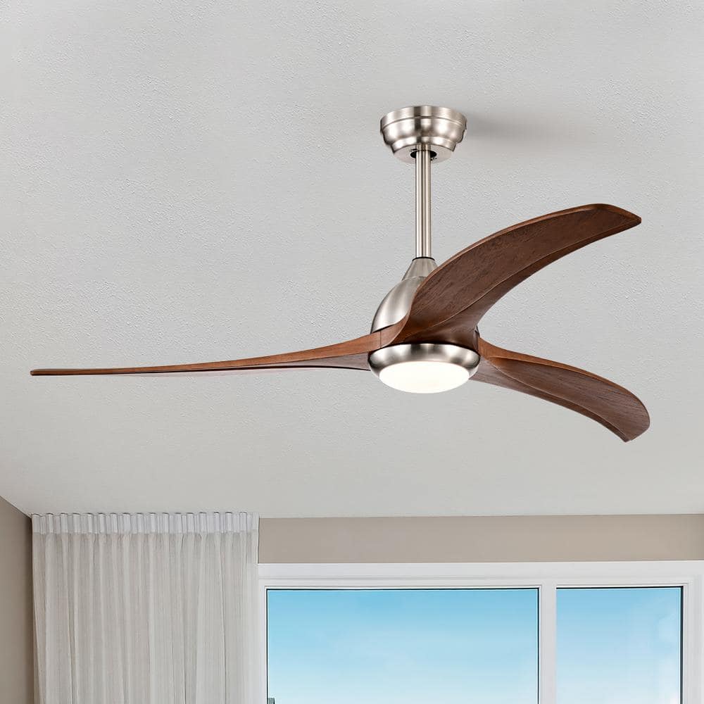 Oaks Aura Elias 52in.Indoor Scandi Nickle Solid Wood 6-Speed Ceiling ...