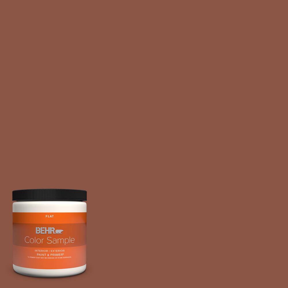 BEHR PREMIUM PLUS 8 oz. #S180-7 True Copper Flat Interior/Exterior ...