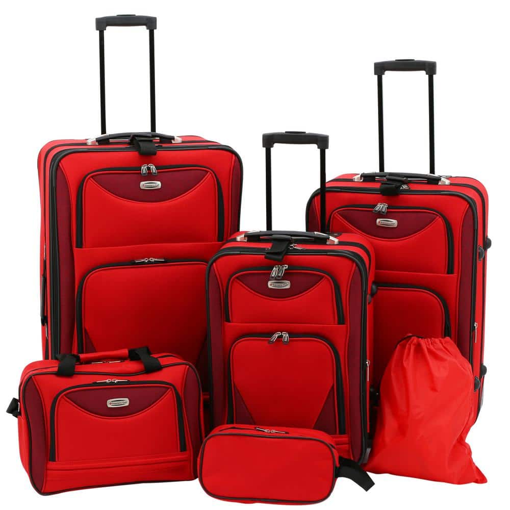 TCL Soft Side Eva Value Luggage Collection with 3-Vertical Rolling Luggage and 3-Accessory ...