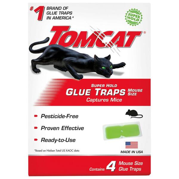 TOMCAT Super Hold Glue Traps Mouse Size for Mice, Cockroaches, Spiders ...