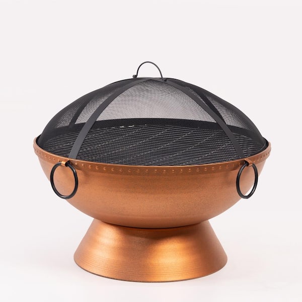 DEKO LIVING 31 Inch Round Outdoor Steel Woodburning Fire Pit COB10512 ...
