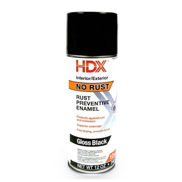HDX 12 ounce Rust Preventative Gloss Black Spray Paint AH79905US - The ...