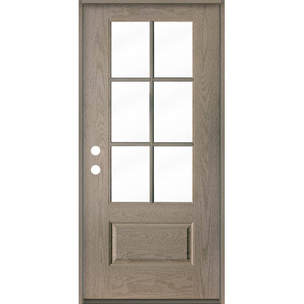 Krosswood Doors UINTAH Farmhouse 36 in. x 80 in. 6-Lite Right-Hand ...