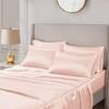 Madison Park Satin 6-Piece Blush Solid Polyester Full Luxury Sheet Set ...