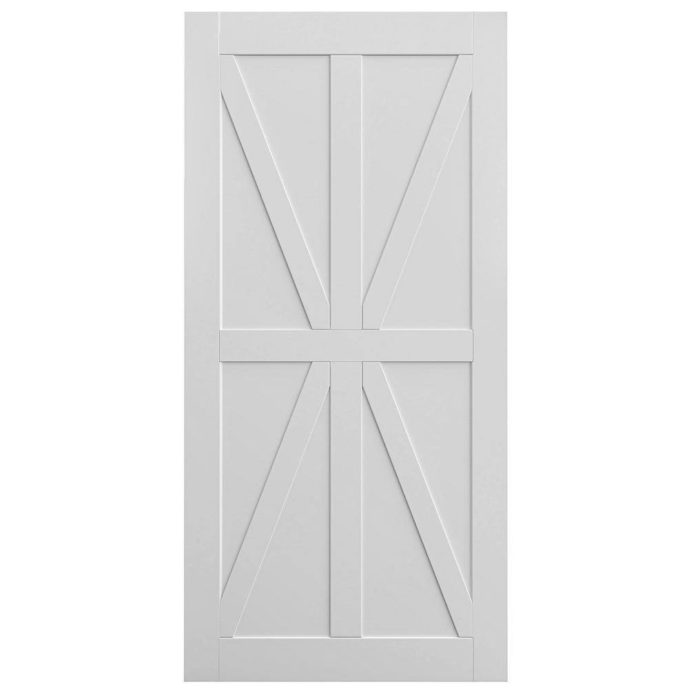 WEGATE 32 in. x 84 in. White Primed Star Style Solid Core Wood Interior ...