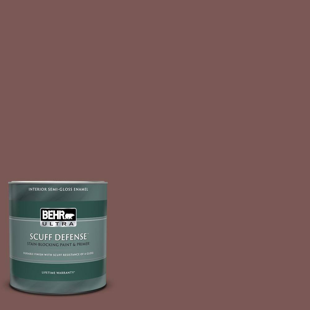 BEHR ULTRA 1 qt. #700B-6 Sequoia Dusk Extra Durable Semi-Gloss Enamel ...