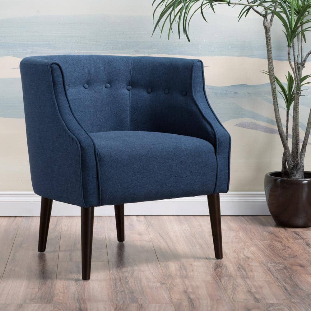 Noble House Raphael Navy Blue Fabric Club Chair 10865 - The Home Depot