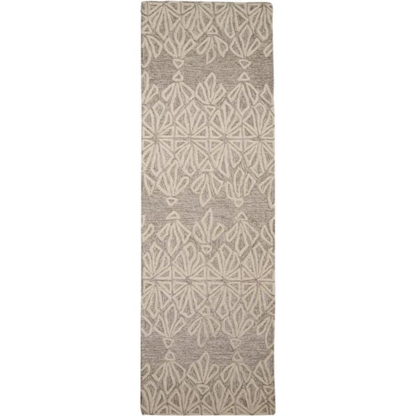 HomeRoots 2 x 8 Ivory and Tan Geometric Runner Rug 2000511860 - The ...