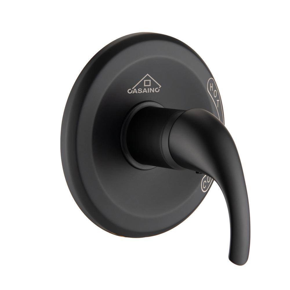 CASAINC Single-Function Matte Black Shower Mixer Valves Wall Mount ...