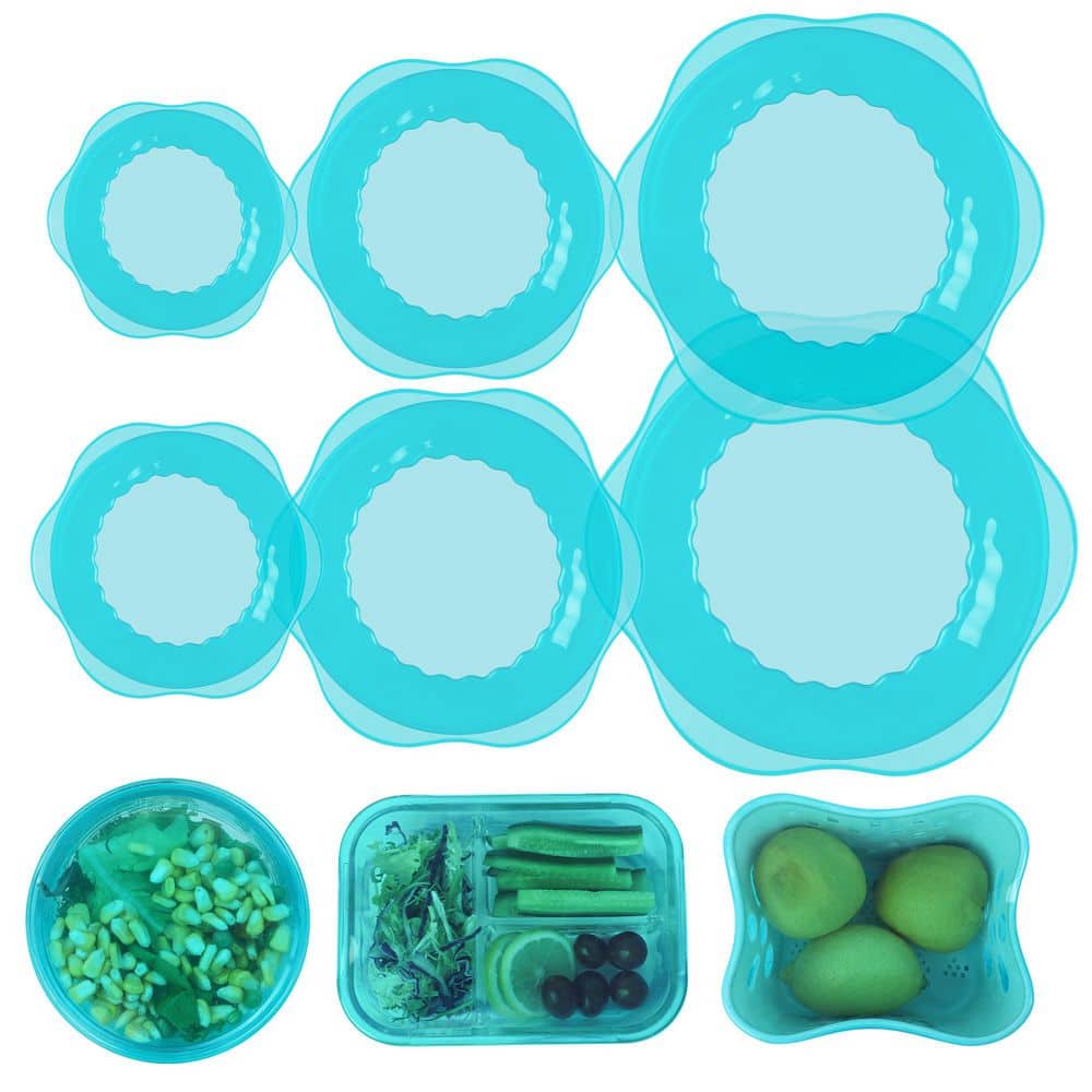 ROTTOGOON Blue Reusable Silicone Stretch Elastic Food Covers for Bowls ...