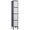 Mlezan 4-Tier Metal Locker 4 Doors Storage Shelves Locker 12 in. D x 12 ...