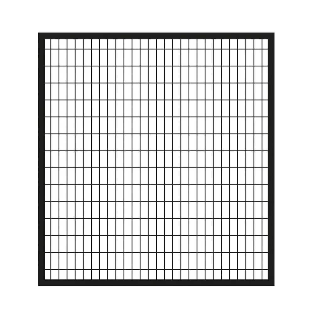 FORGERIGHT Deco Grid 5 ft. H x 5 ft. W Black Steel Fence Gate 868103 ...