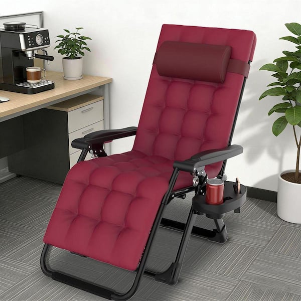 SEEUTEK 26 in. W Metal Zero Gravity Chair Outdoor/Indoor Patio Camping ...