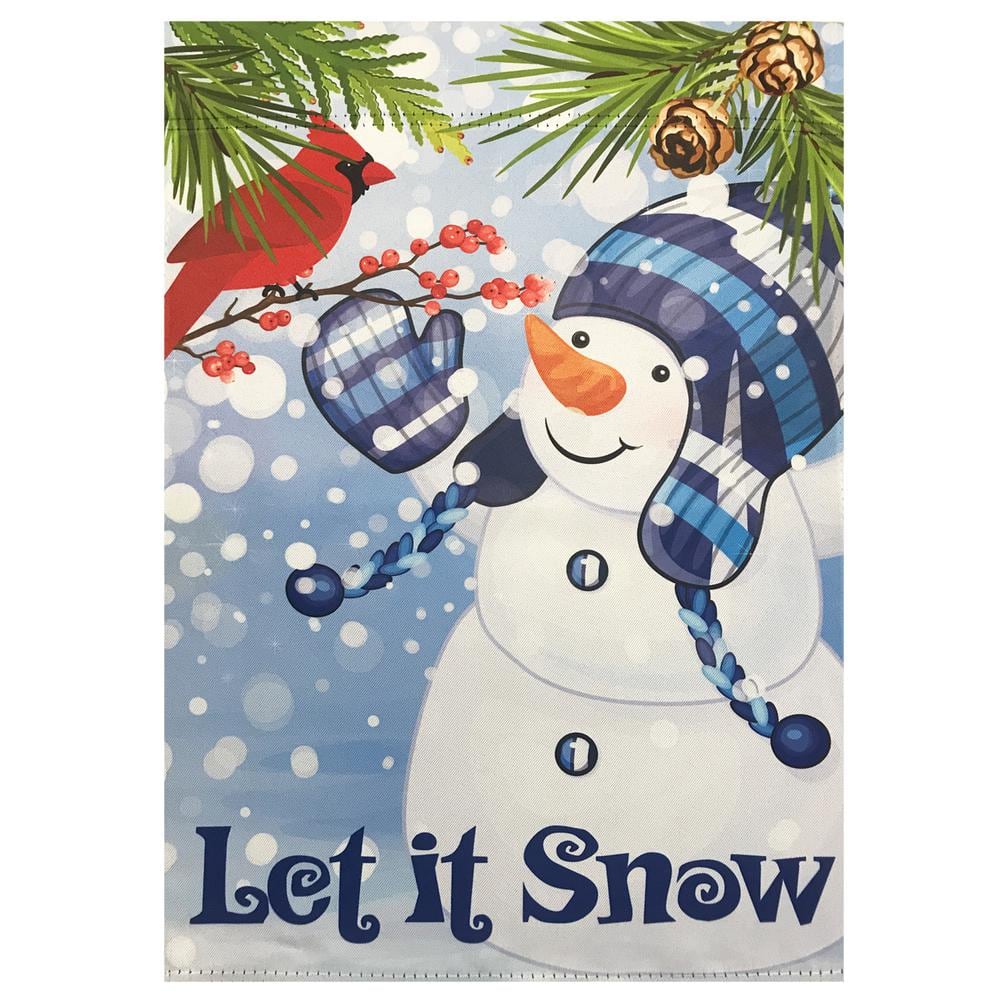 Northlight 12.5 in. x 18 in. Let It Snow Snowman and Cardinal Outdoor ...
