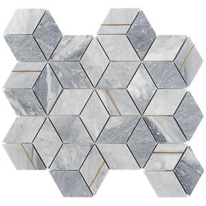 Ivy Hill Tile Utopia Bardiglio 4 in. x 0.39 in. Polished Marble and ...