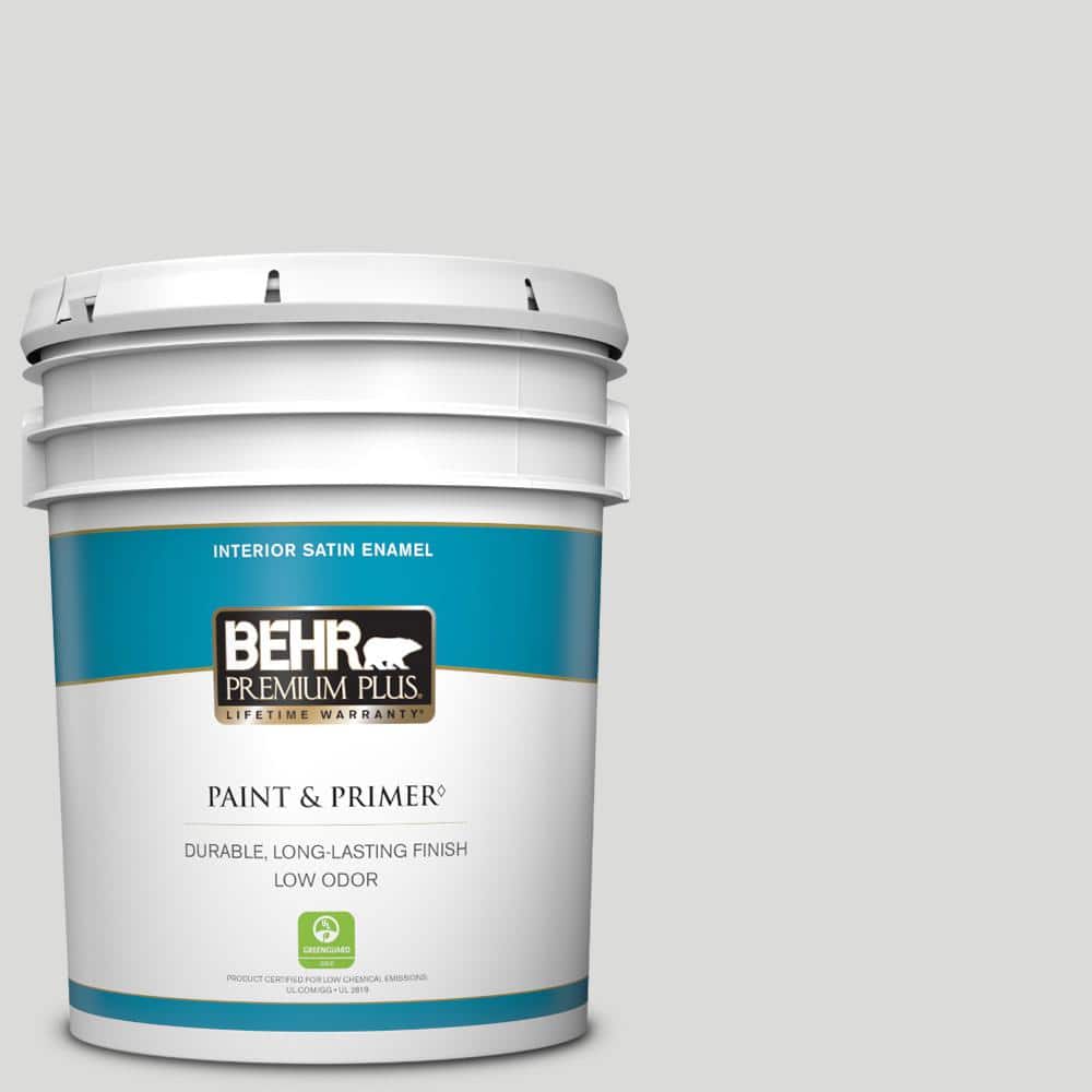 BEHR PREMIUM PLUS 5 gal. #790E-1 Subtle Touch Satin Enamel Low Odor ...