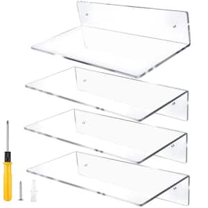 15 in. W x 2.3 in. D Clear Acrylic Shelves, Clear Kids Floating ...