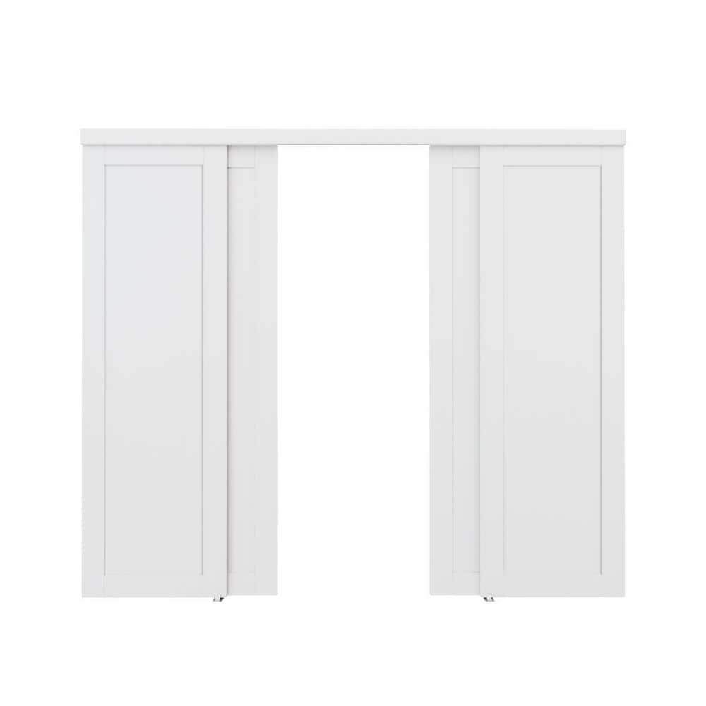 ARK DESIGN 96 in. x 80 in. Paneled 1-Lite Blank Pattern White Primed ...