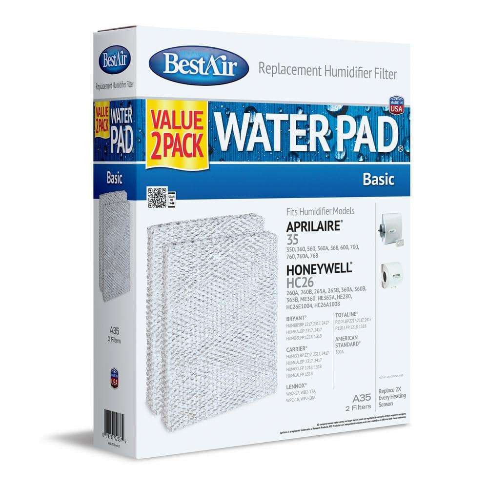 BestAir Extended Life Humidifier Water Pad (2-Pack) A35-2PK-PDQ-3 - The ...