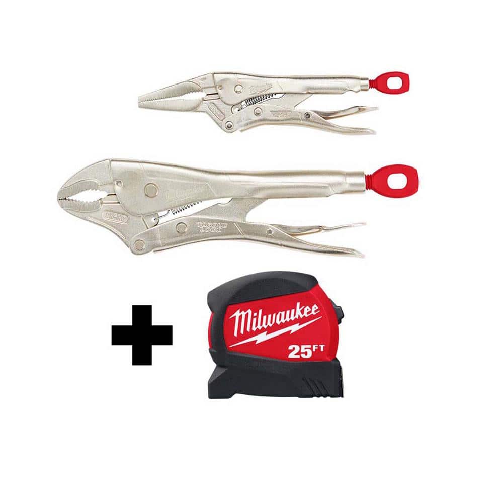 Milwaukee Torque Lock Locking Pliers Set (2-Piece) with 25 ft. x 1.2 in ...
