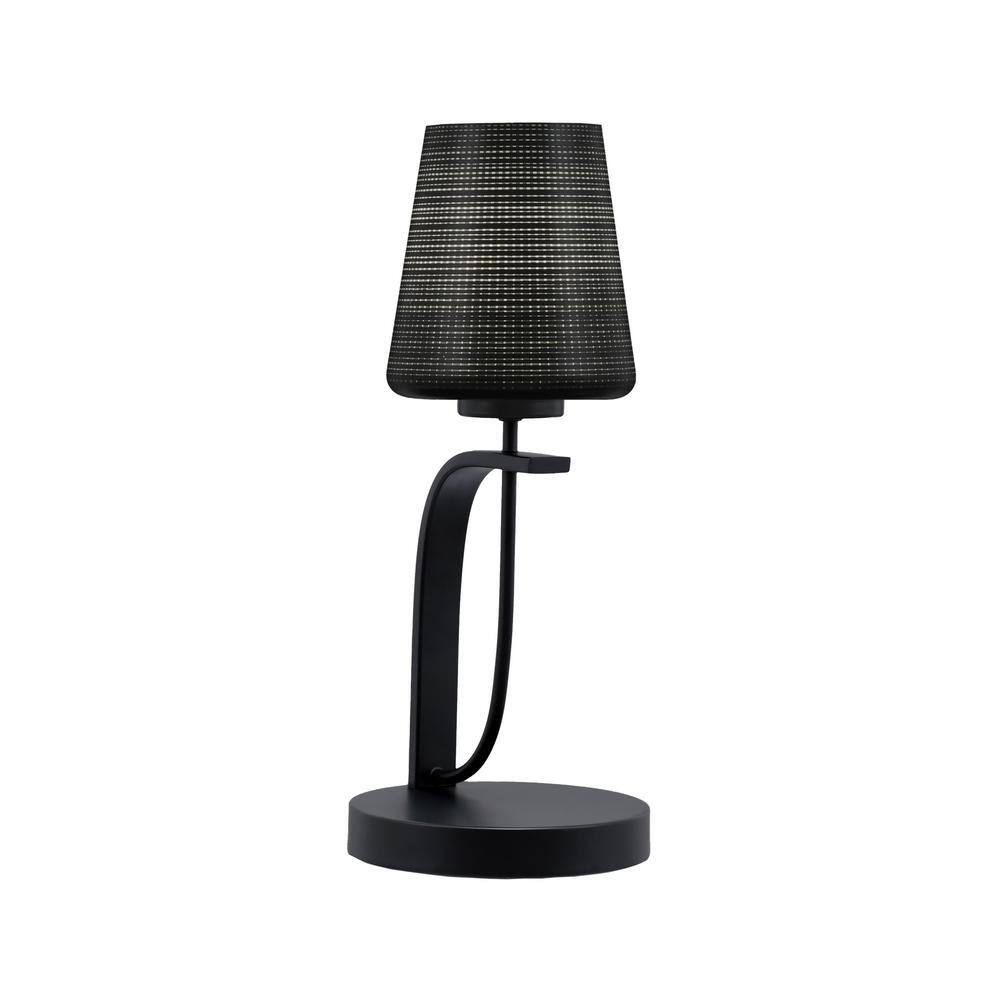 Olympia 17.5 in. Matte Black Piano Desk Lamp with Black Matrix Glass ...